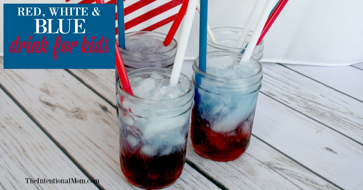 Patriotic Red, White & Blue Drink For Kids