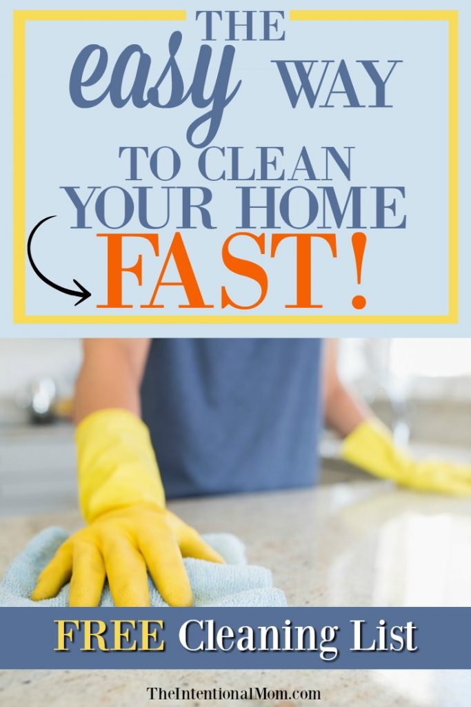 The Easy Way to Clean Your Home FAST - FREE Cleaning List!