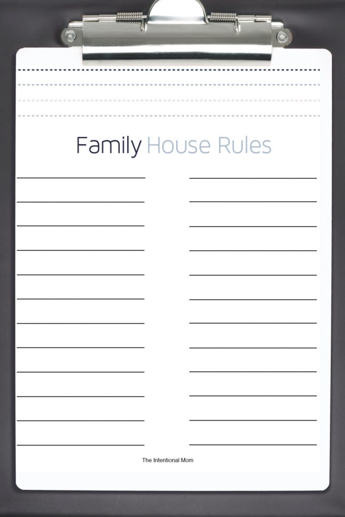 Household Rules Free Template - The Intentional Mom