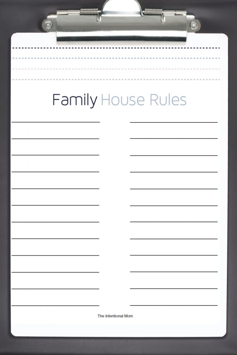 Household Rules Free Template - The Intentional Mom