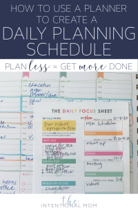 How to Use a Planner to Create a Daily Planning Schedule - The ...